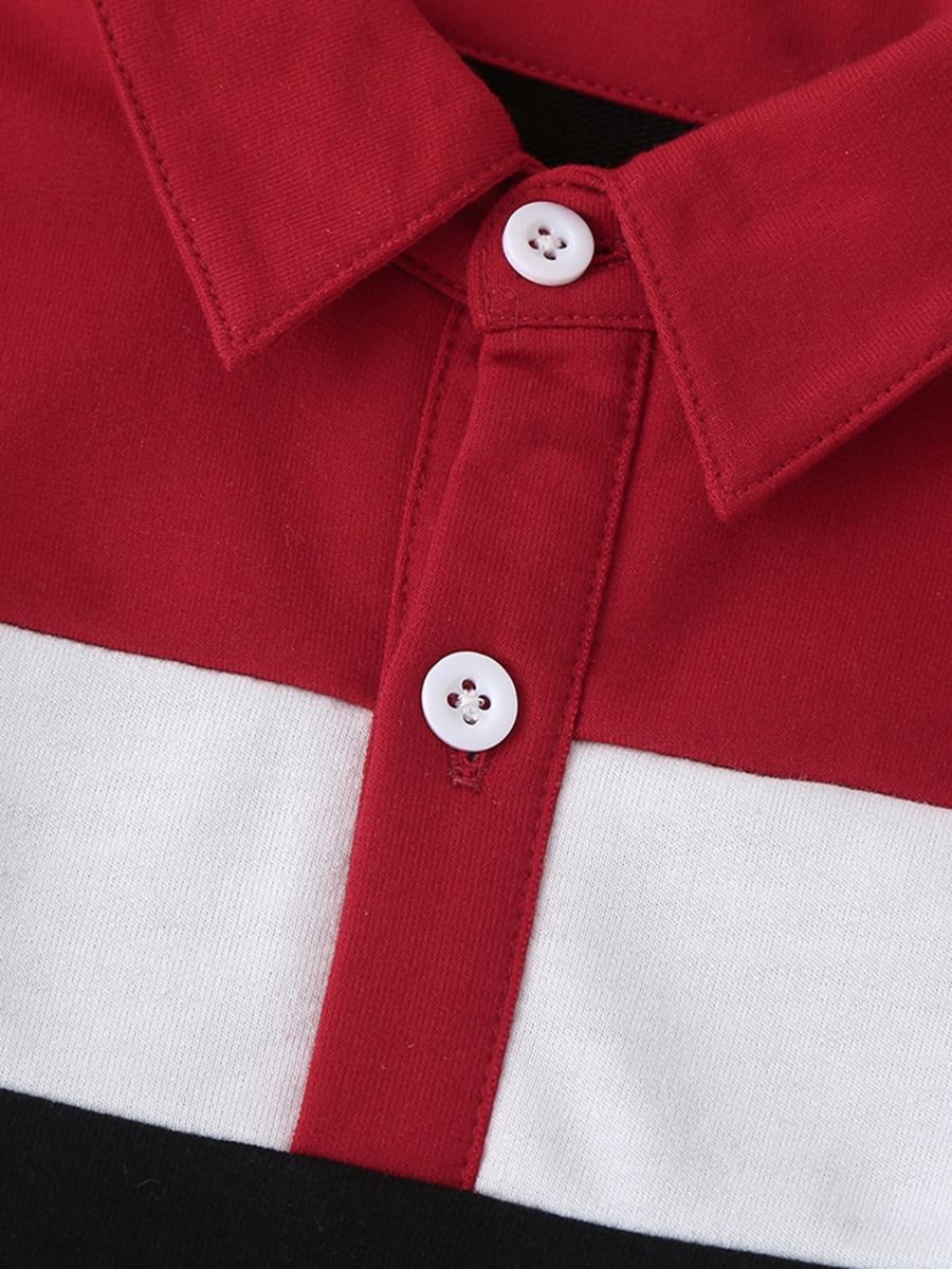Wholesale Kid Boy Colorblock Red Polo Top 20112258 - ki