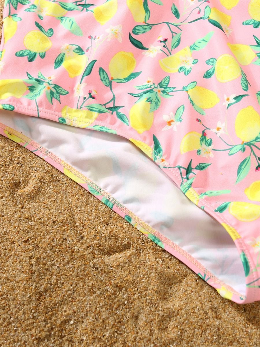 Wholesale Family Matching Lemon Print Bathing Suits 201