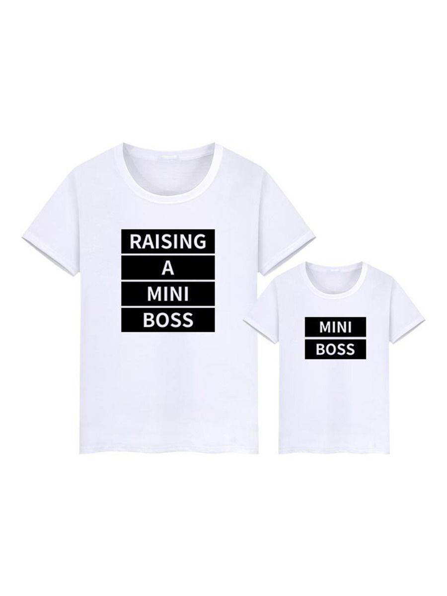 Wholesale Mommy And Daughter Raising A Mini Boss T-shir