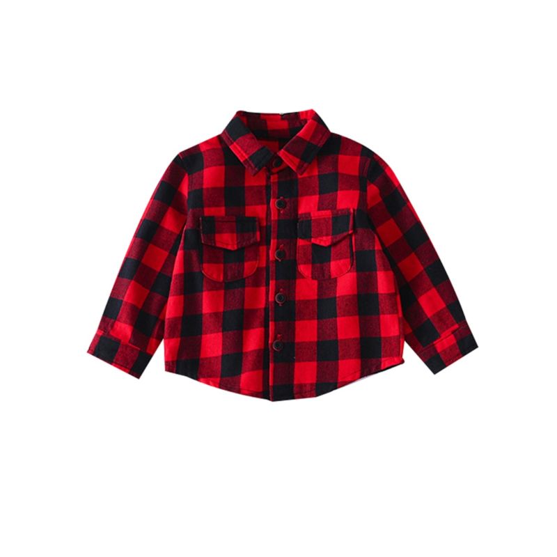 Wholesale Spring Classic Checked Baby Little Kids Shirt
