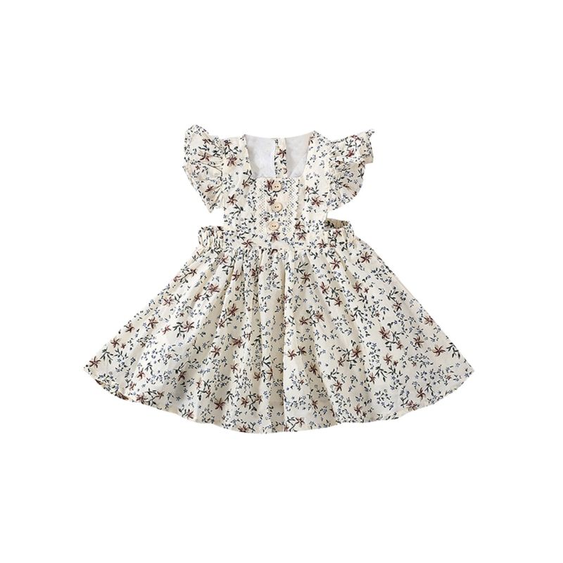 Wholesale Summer Baby Little Girl Flutter Sleeve Flower