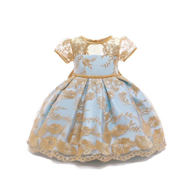 Wholesale Flower Embroidery Princess Party Frock Perfor