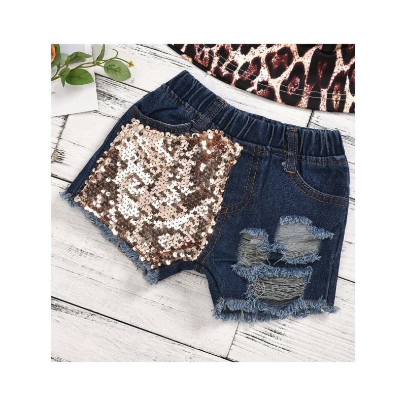 Wholesale 3-Piece Fashion Leopard Print Halter Neck Top