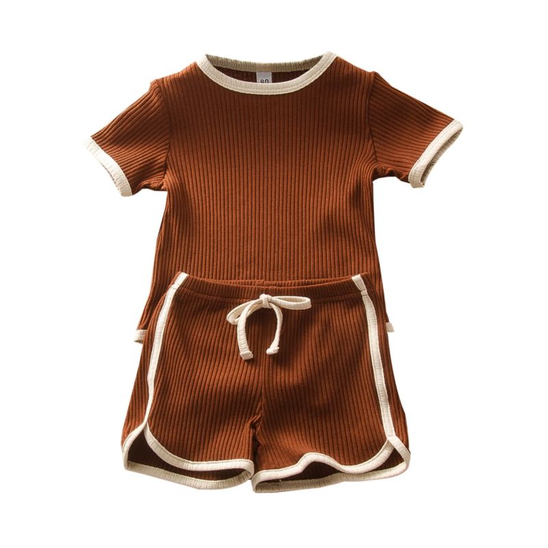 Wholesale 2Pcs Summer Baby Ribbed Romper Top + Elastic