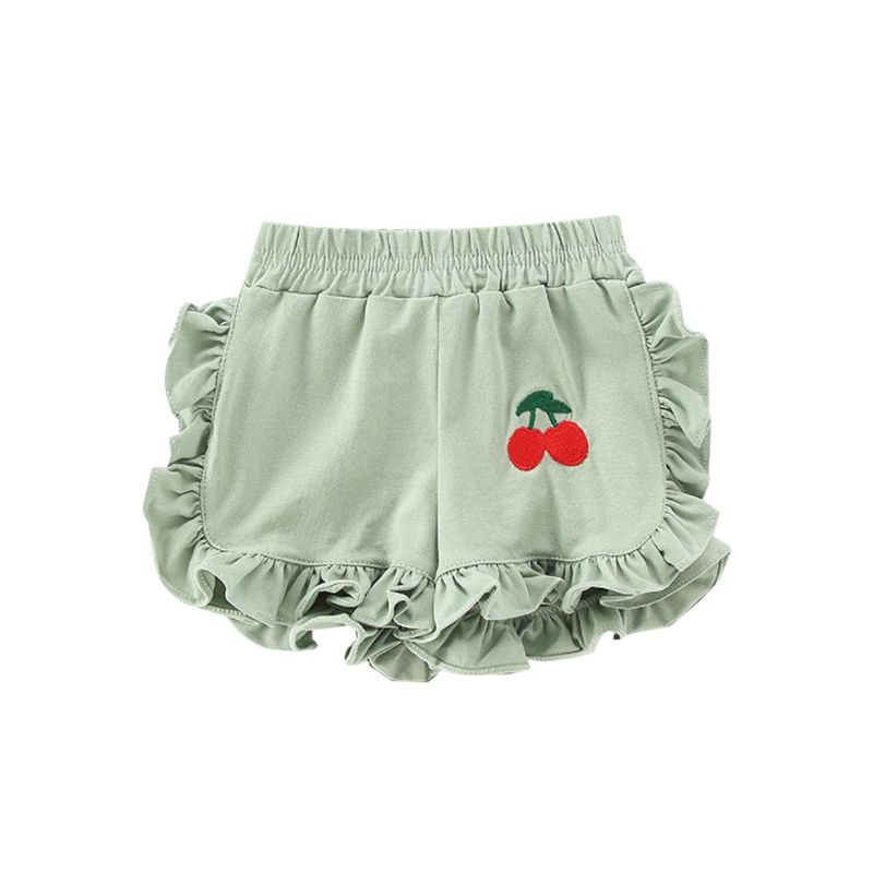 Wholesale Little Girls Cherry Ruffle Shorts 200612838