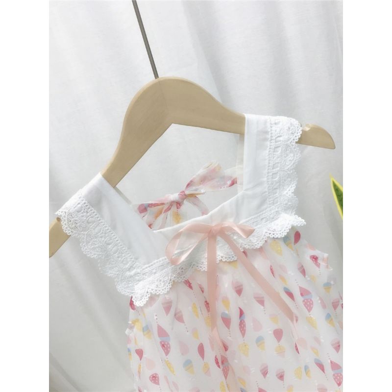 Wholesale Versatile Kid Girl Printed Chiffon Cami Dress
