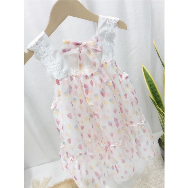 Wholesale Versatile Kid Girl Printed Chiffon Cami Dress