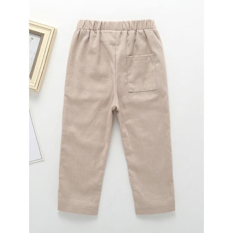 Wholesale Little Girl Elastic Waist Trousers Apricot 20