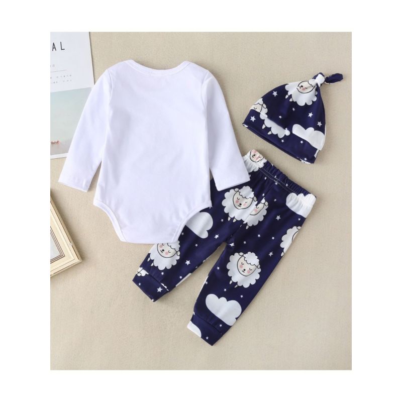 Wholesale 3 Pieces Baby Hello World Set Cartoon Sheep B