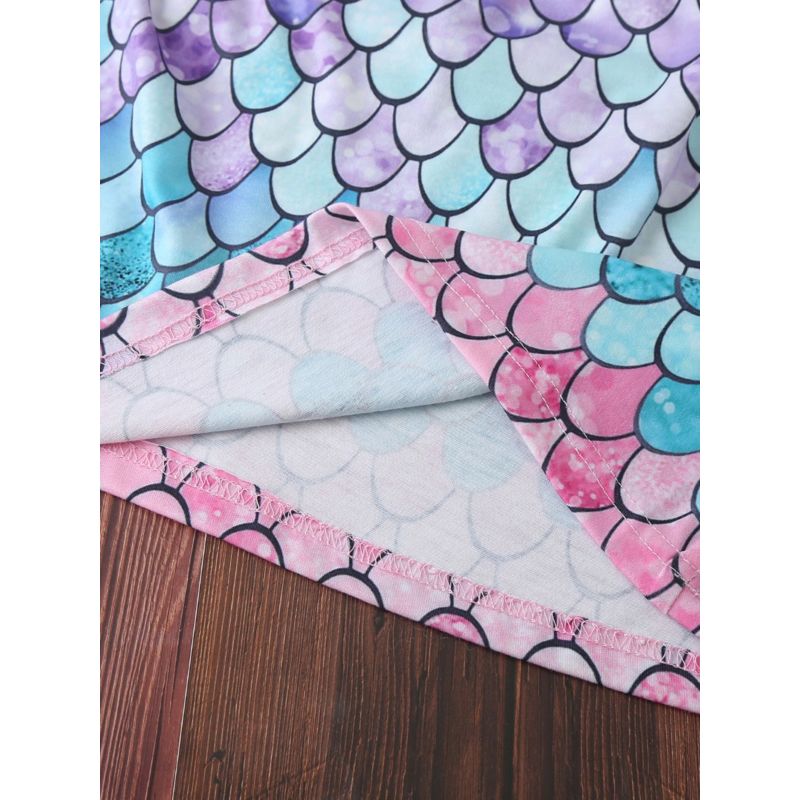 Wholesale Kid Girl Summer Fish Scale Print Dress 200720