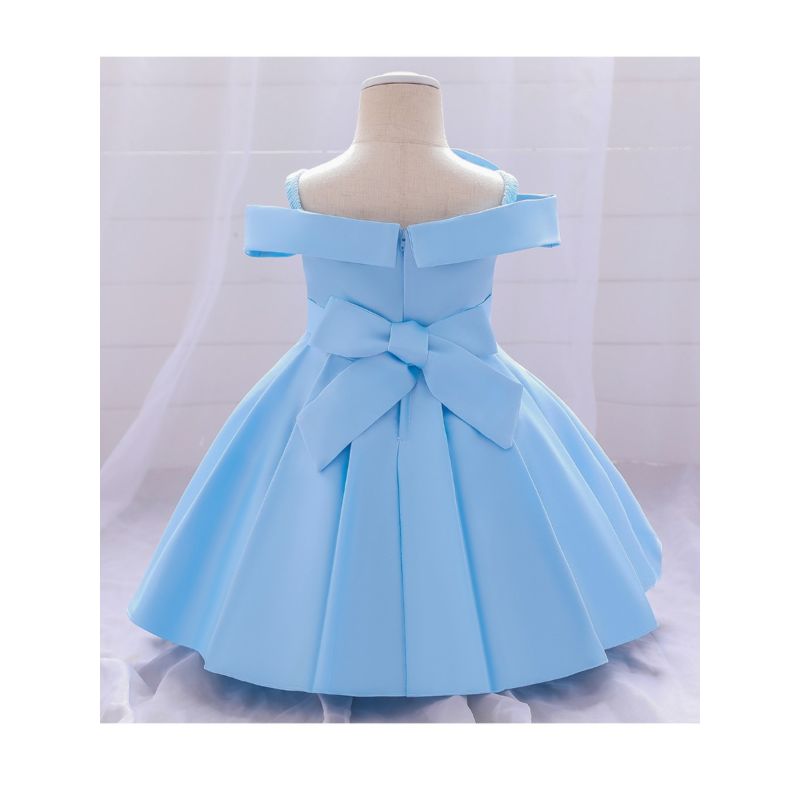 Wholesale Toddler Girl Lace Bowknot Party Off Shoulder