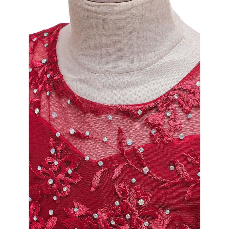 Wholesale Kid Girl Beaded Mesh Formal Dress 201015640