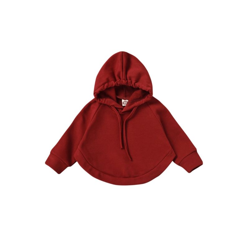 Wholesale Kid Girl Solid Color Drawstring Hoodie Sweats