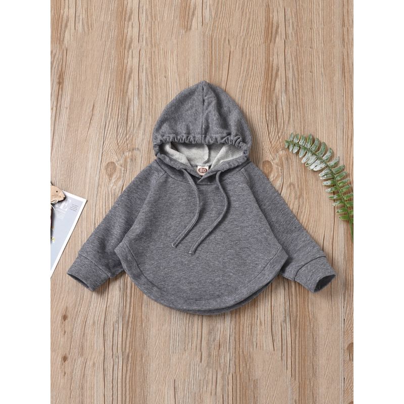 Wholesale Kid Girl Solid Color Drawstring Hoodie Sweats
