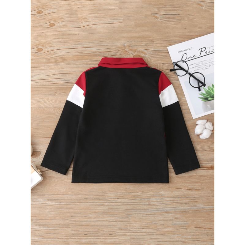 Wholesale Kid Boy Colorblock Red Polo Top 20112258 - ki