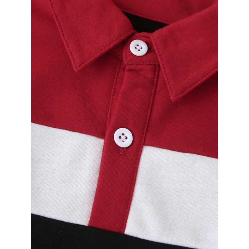 Wholesale Kid Boy Colorblock Red Polo Top 20112258 - ki