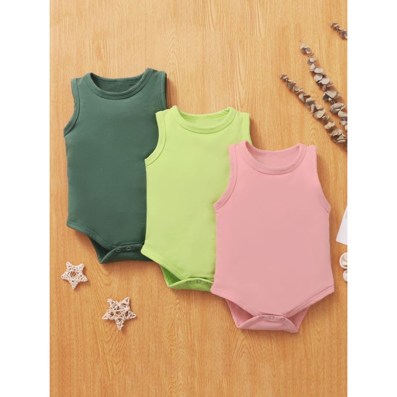 Wholesale Baby Solid Color Tank Onesie 20122797 - kiski