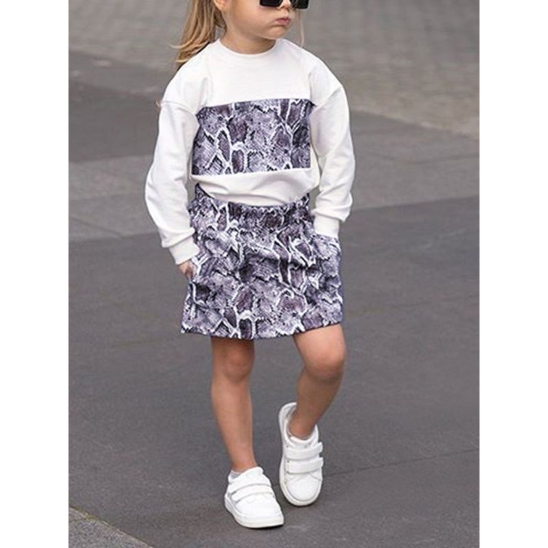 Wholesale 3 Pieces Toddler Kid Girl Snake Skin Colorblo