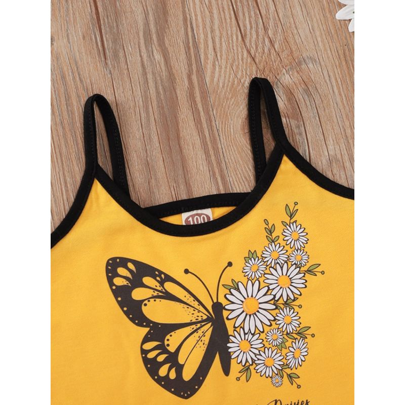 Wholesale 2 Pieces Kid Girl Butterfly Cami Top And Dais
