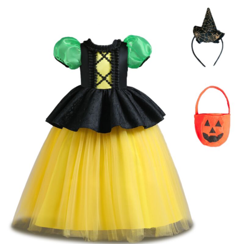 Wholesale 5-14Y Kids Girls Halloween Colorblock Short S