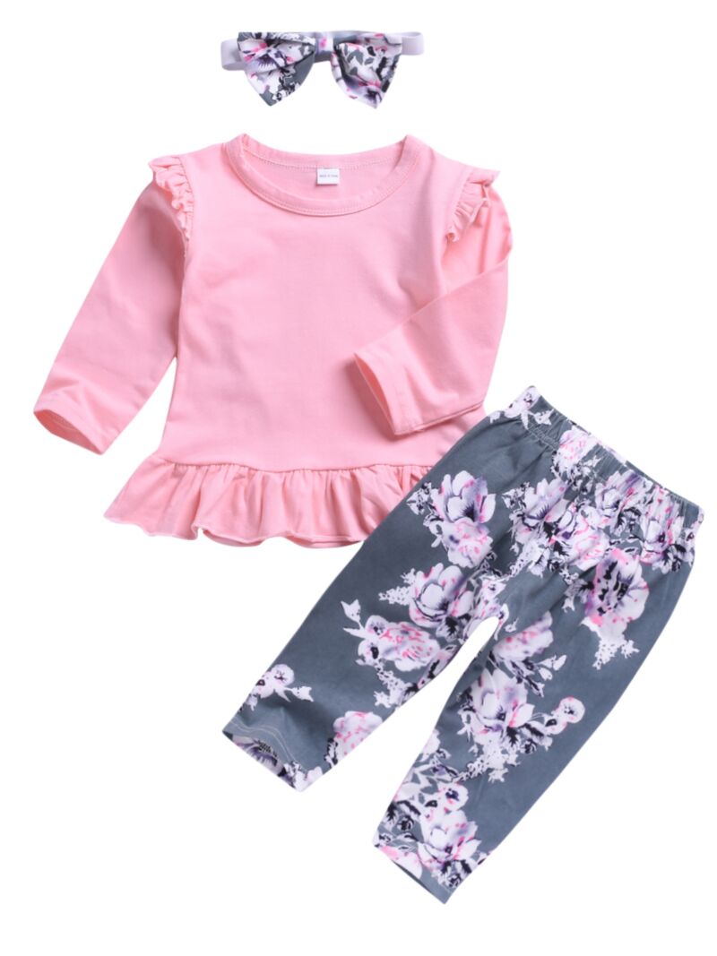 Wholesale 3-Piece Spring Baby Girl Clothes Outfits Long