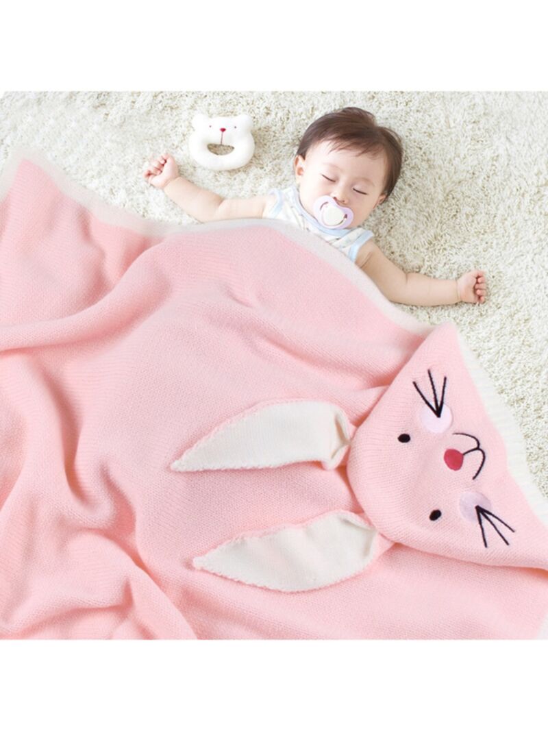 Wholesale Cute Bunny Knit Baby Blanket 19061771 - kiski