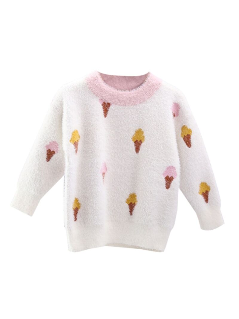 Wholesale Cute Soft Ice Cream Pattern Sweater 19082860