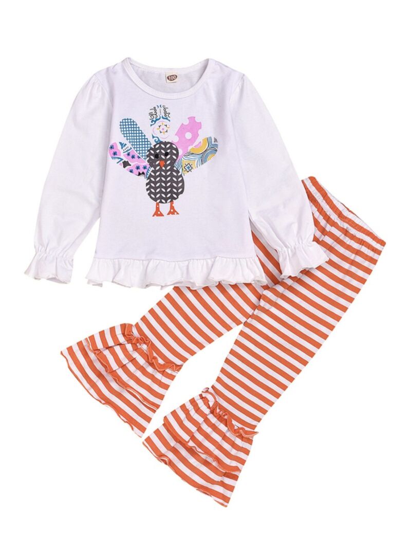 Wholesale 2-Piece Thanksgiving Day Set Ruffle Top Match