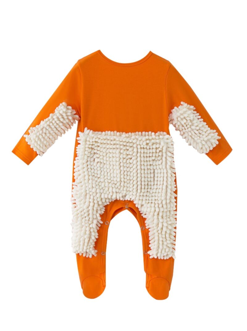 Wholesale Color Blocking Footed Crawling Mop Jumpsuit 1