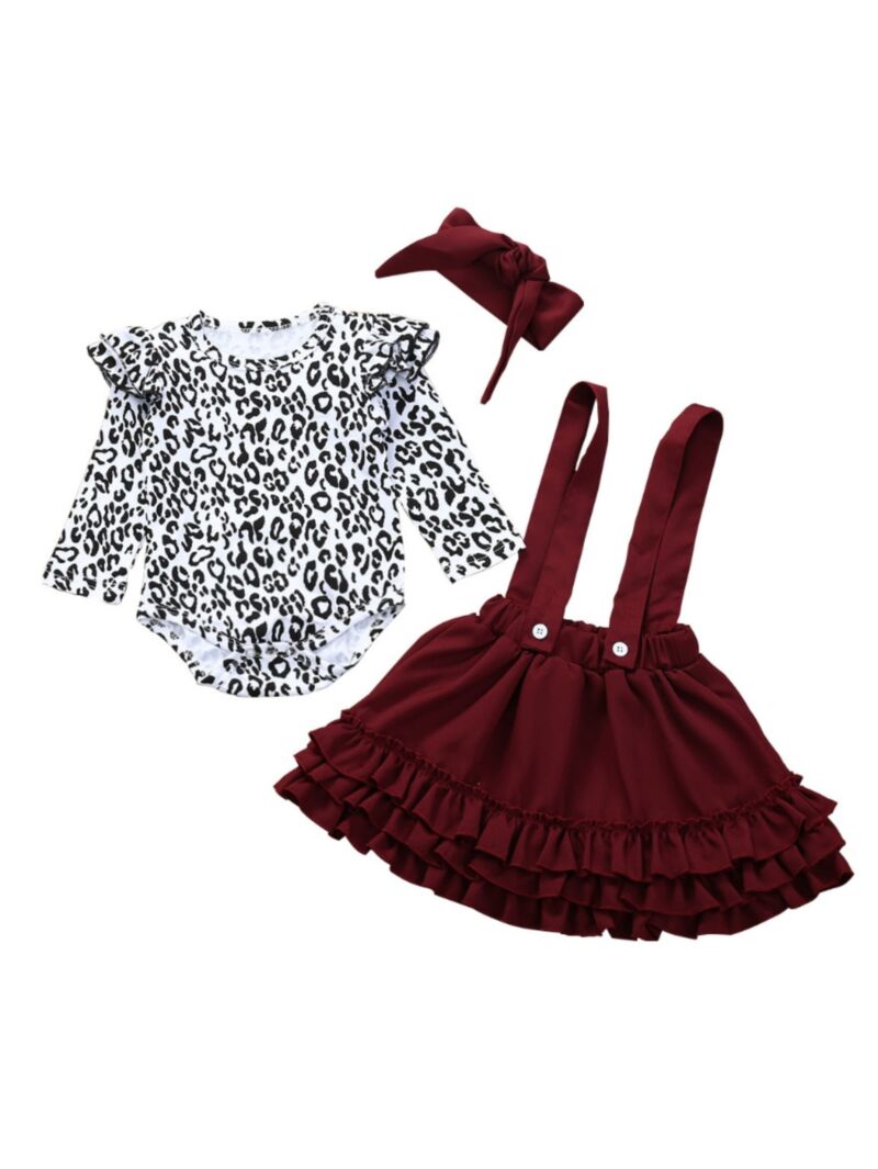 Wholesale 3-Piece Spring Baby Girl Clothes Outfits Leop