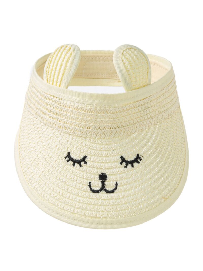 Wholesale Toddler Girl Cartoon Straw Visor Hat 21031637