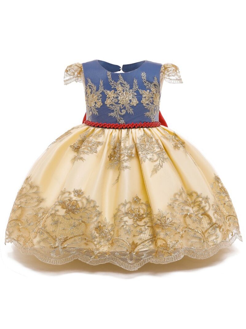 Wholesale Flower Embroidery Princess Party Frock Perfor