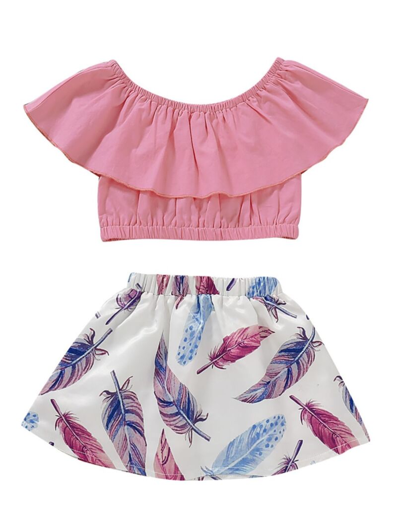 Wholesale 2-Piece Summer Little Girls Off Shoulder Top