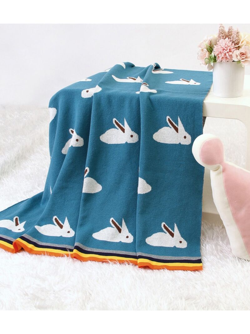Wholesale Rainbow Rabbit Knit Baby Blanket 200409471