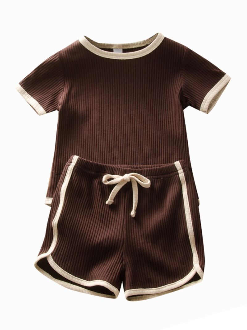 Wholesale 2Pcs Summer Baby Ribbed Romper Top + Elastic