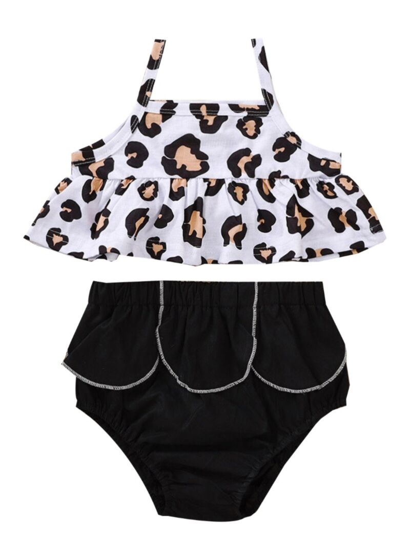 Wholesale 2-Piece Printed Toddler Girl Set Ruffle Hem C