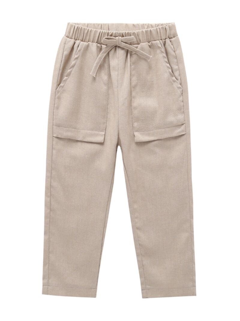 Wholesale Little Girl Elastic Waist Trousers Apricot 20