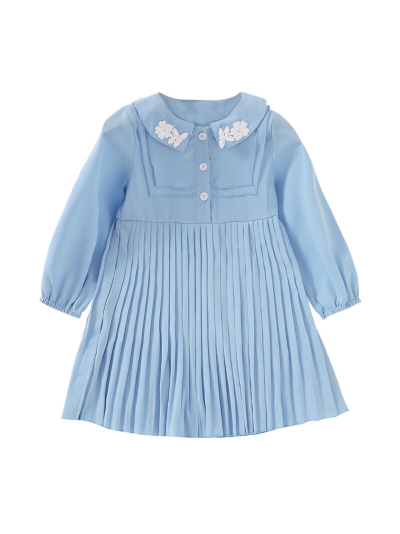 Wholesale Kid Girl Floral Decor Pleated Dress 200916421