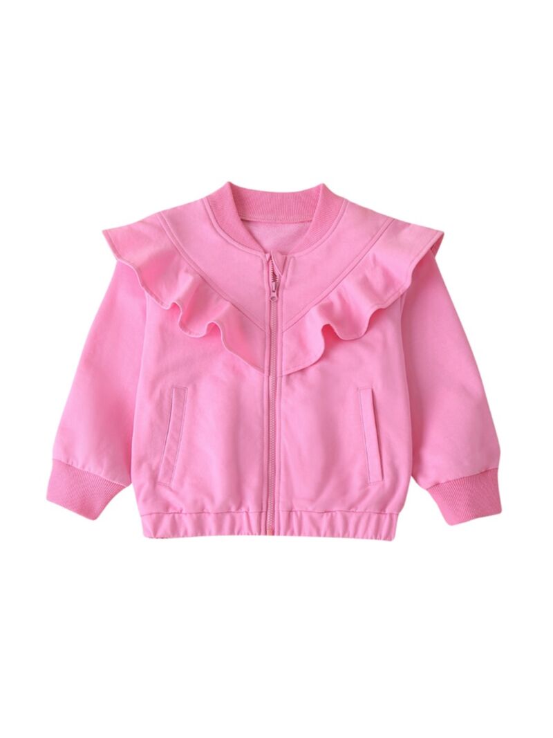 Wholesale Kid Girl Slant Pocket Pink Bomber Jacket 2011