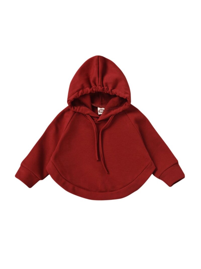 Wholesale Kid Girl Solid Color Drawstring Hoodie Sweats