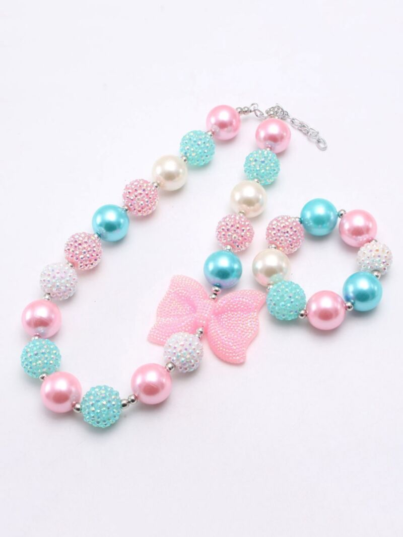 Wholesale 1 Pack Girl Beaded Necklace And Bracelet 2012