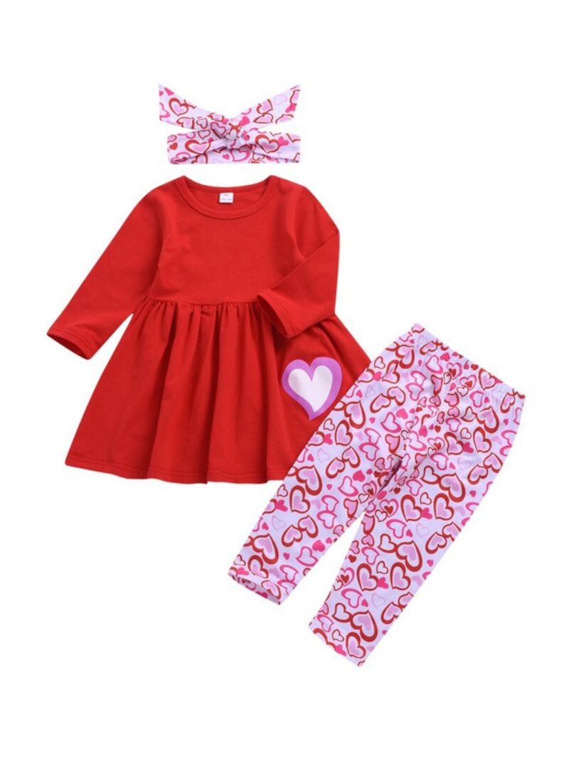 Wholesale 3 Pieces Baby Kid Girl Love Heart Set Top & P