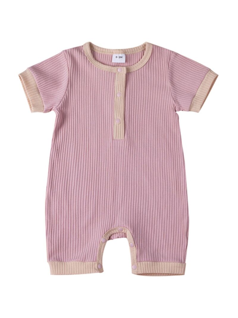 Wholesale Newborn Ribbed Solid Color Button Romper 2012