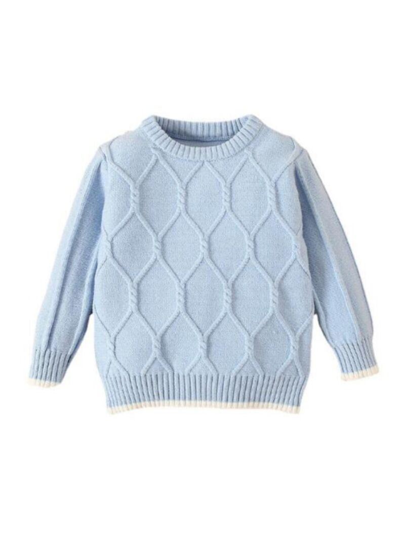 Wholesale Baby Blue Cable Knit Sweater 201219159 - kisk