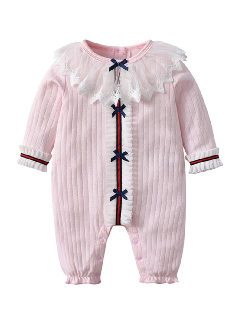 Wholesale Baby Girl Mesh Collar Bow Spanish Jumpsuit 21