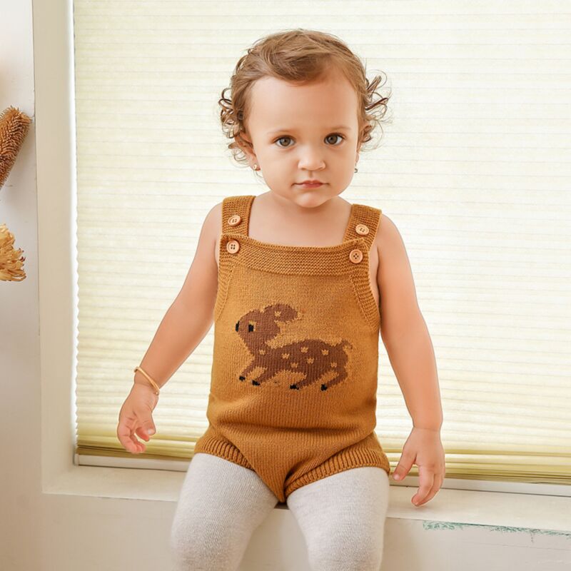 Wholesale 0-18M Unisex Baby Sika Deer Pattern Knitted S