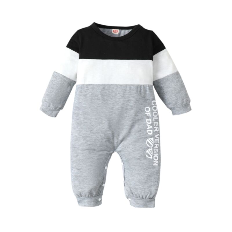 Wholesale 3-24M Baby Letter Colorblock Long Sleeve Jump