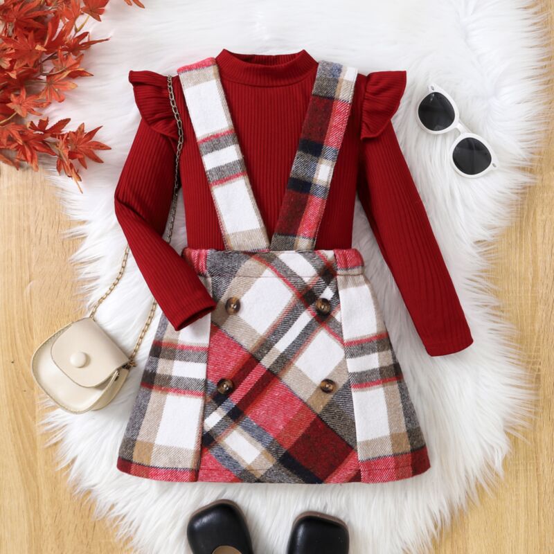 Wholesale 2-8Y Kids Girls Two-Piece Set Flying Sleeve T