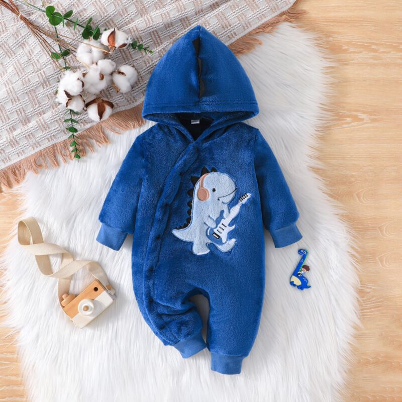 Wholesale 0-18M Baby Boy Flannel Musical Dinosaur Embro