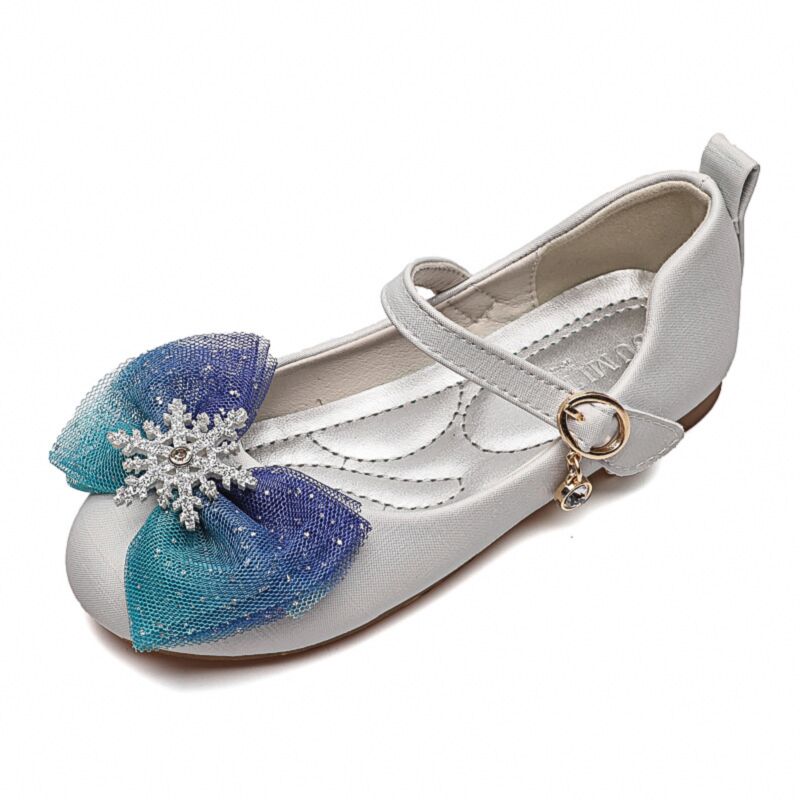 Wholesale Leather Mesh Bowknot Snowflake Shoe Kid Whole